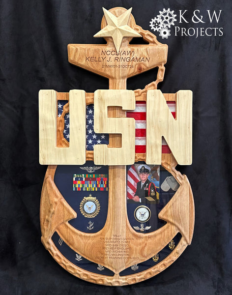Chief Senior or Master Chief Anchor Shadow Box – K & W Projects LLC