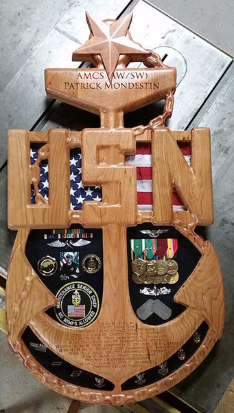Chief Senior or Master Chief Anchor Shadow Box – K & W Projects LLC